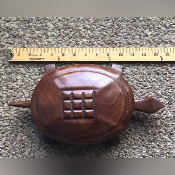 Art | Antique Made In Malta Hardwood Carved Turtle Dish With Lid | Poshmark